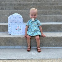 Personalized Dog Bag Tag Watercolor Pink Gingham Puppy With Bow Back to ...