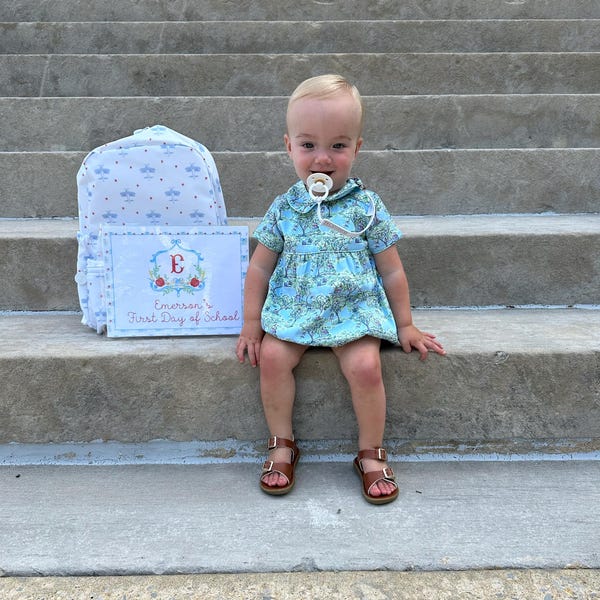 Watercolor Preppy First Day of School Sign Floral 1st Day of School ...