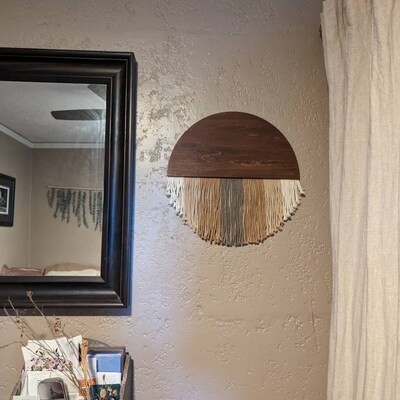 Half Moon Wall Hanging, Fiber Wall Art, Minimalist Artwork, Home Office ...