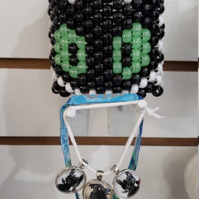 Toothless Kandi Cuff With Tail and Glow in the Dark Eyes - Etsy