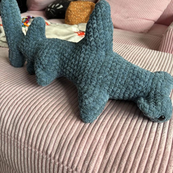 No-sew Hammerhead Shark Crochet Pattern – Jumbo Amigurumi Shark PDF ...