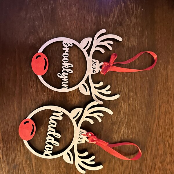 Personalized Reindeer Ornament - Etsy