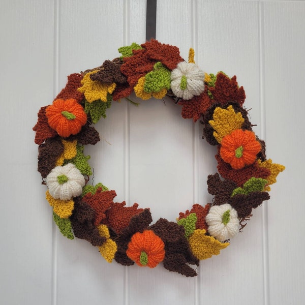 Autumnal Pumpkin Squash Wreath Knitting Pattern - Etsy