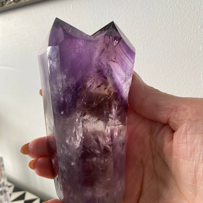 Black Flower Agate Tower Large Crystal Tower - Etsy