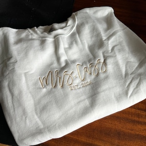 Custom Mrs Sweatshirt, Embroidered Future Mrs Name Crewneck Bride to Be ...