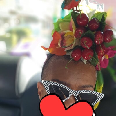 Black Carmen Miranda Fruit Hat Tropical Fruits Turban Tutti Frutty Hat ...