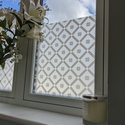 Privacy Frosted Window Film Decorative Etched Feature Glass Self ...