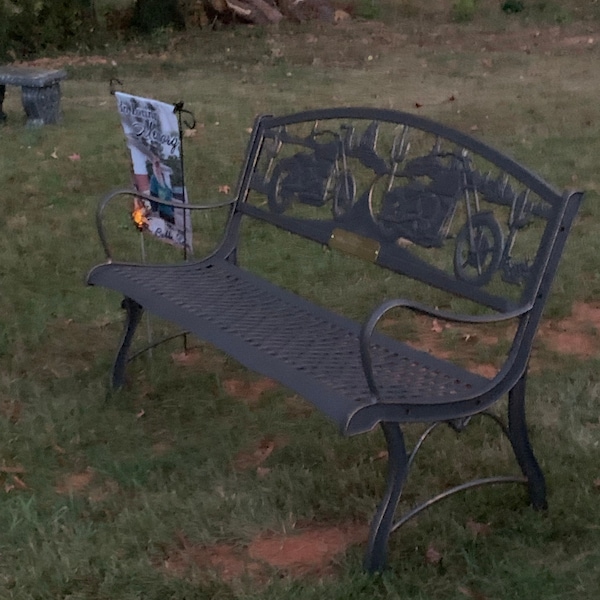 In Loving Memory Park Bench Memorial Plaque Brass Custom Engraved ...