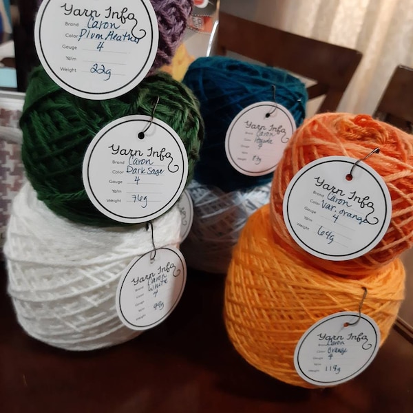 PRINTABLE | Yarn Stash Information Tag Bundle, Simple Print at Home ...