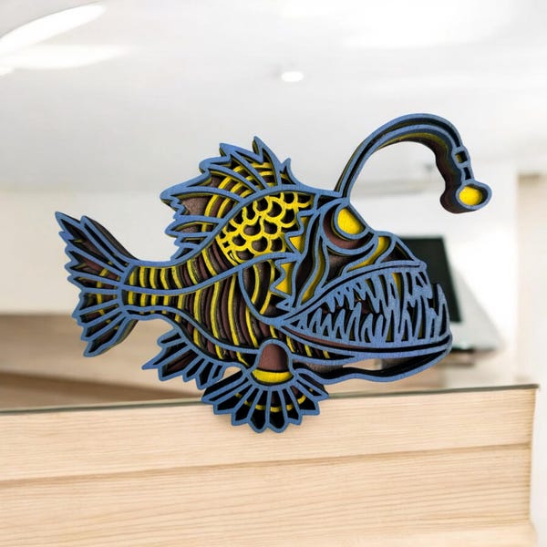Angler Fish Multilayer SVG/ Angler Fish CNC File/ Cricut File / Cutting ...