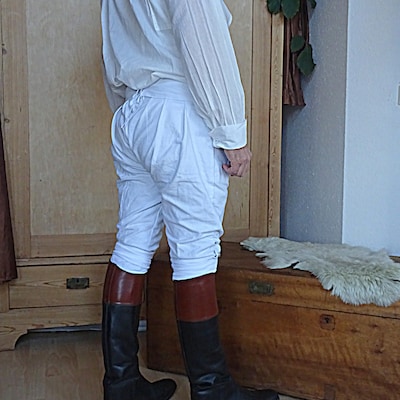 Men's Drop Front Colonial Knee Breeches for 18th Century Medium Weight ...
