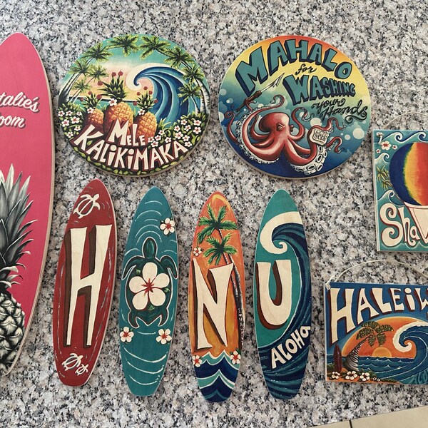 Honu Small Sign - Hawaiian Sign Tropical Beach Decor - Etsy