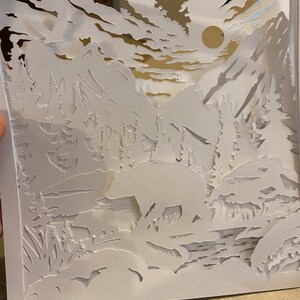 Christmas in the Forest Paper Light Box Shadow Box 3D Paper | Etsy