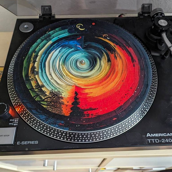 Time Clock Slipmat Dj Turntable Music Gifts Musicians Art Record Vinyl Slip Mat Gift Slipmats ...