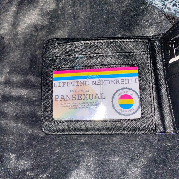 PANSEXUAL Lifetime Membership Card - Gay Pride Card - LGBT Identity ...