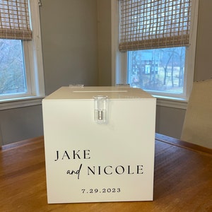 Personalized Name Card Box Wedding Acrylic Card Box With Lock - Etsy