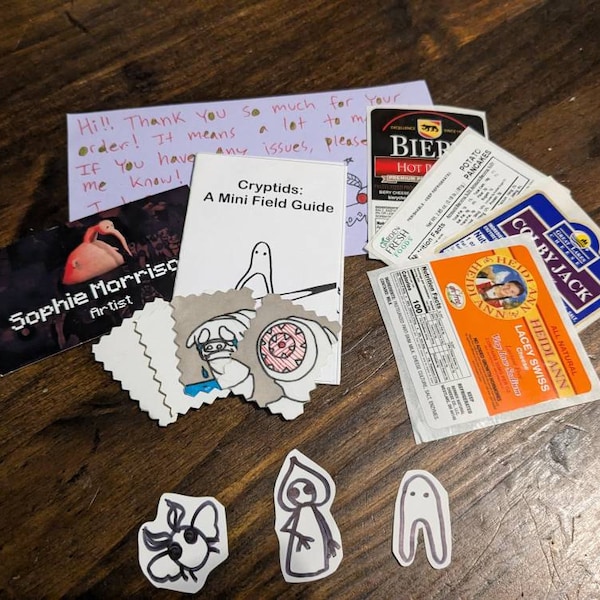 Mini Cryptid Field Guide Zine + Cryptid Stamp Stickers - Etsy