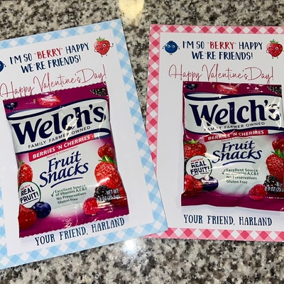 Valentines Day Fruit Snack Card Printable I'm so Berry Happy We're ...