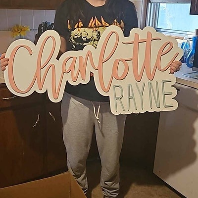 Custom Name Sign Round Baby Name Boy Nursery Sign Baby - Etsy