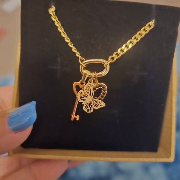 Custom Gold Colin Chain Charm Necklace - Etsy