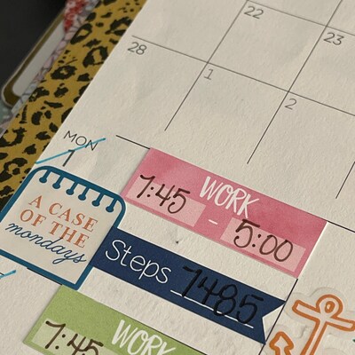 Steps Workout Flag Planner Stickers to Be Used With Erin Condren ...