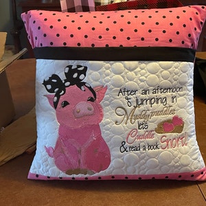 Reading Pillow Quote Reading Pillow Embroidery Design - Etsy