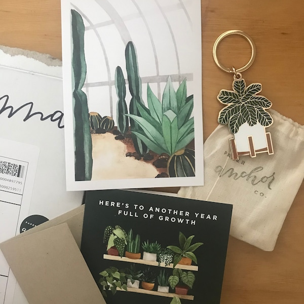 Fiddle Leaf Fig Enamel Keychain | Cute Plant Keychain | Mid Century ...