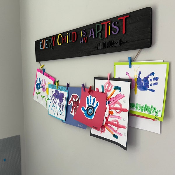 Personalized 3D Art Display Sign,every Child is an Artist,kids Artwork ...