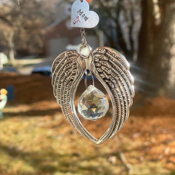 Wing Sun Catcher Sympathy Gift, Poem Card Memorial Suncatcher, Wing ...
