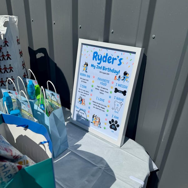 Bluey 1st Birthday Poster - Etsy