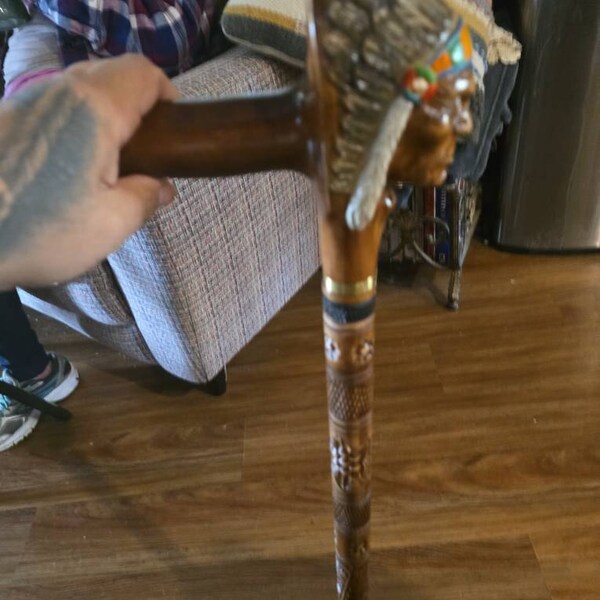 Scorpio Walking Cane: Hand Carved Zodiac Scorpion, Black Wood Hiking ...