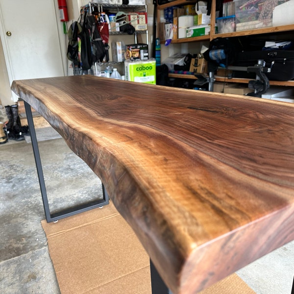 Live Edge Black Walnut Console Table Sofa Table Hallway Table Rustic ...