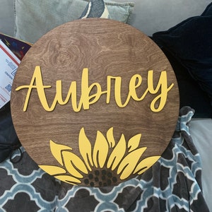 Round Nursery Name Sign 12-36 Inch Baby Shower Round - Etsy