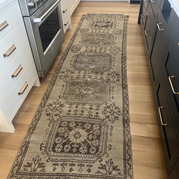 Handmade Runner Rug, Saloon Runner Rug, Wool Turkish Runner Rug ...