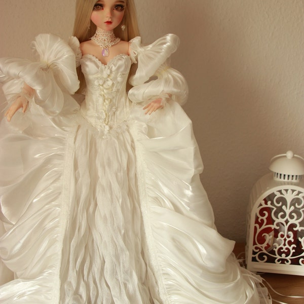 White Vintage Bjd Clothes Bjd Outfit 1/3 Bjd Girl Doll Dress for Sdgr ...