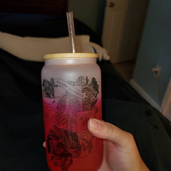 Wizard Glass Cup With Straw and Lid - Classes - Etsy