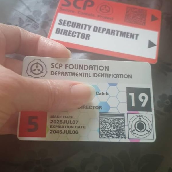 SCP Foundation Departmental ID Card / Badge - Customized With Your ...
