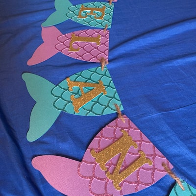 Mermaid Name Banner, Baby Shower, First Birthday, Under the Sea ...