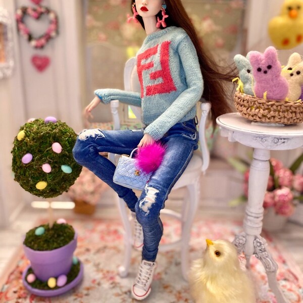 1/12th Scale Miniature Dollhouse Easter Eggs, Miniature Pastel Easter ...