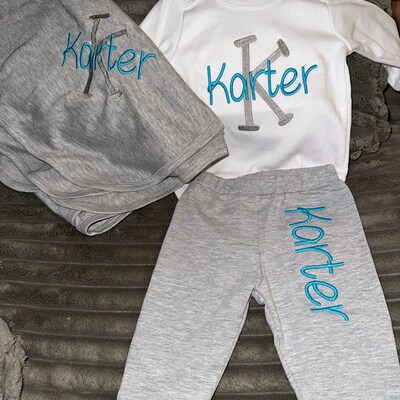 Newborn Baby Boy Clothes Personalized Bodysuit Boy Personalized Hat ...