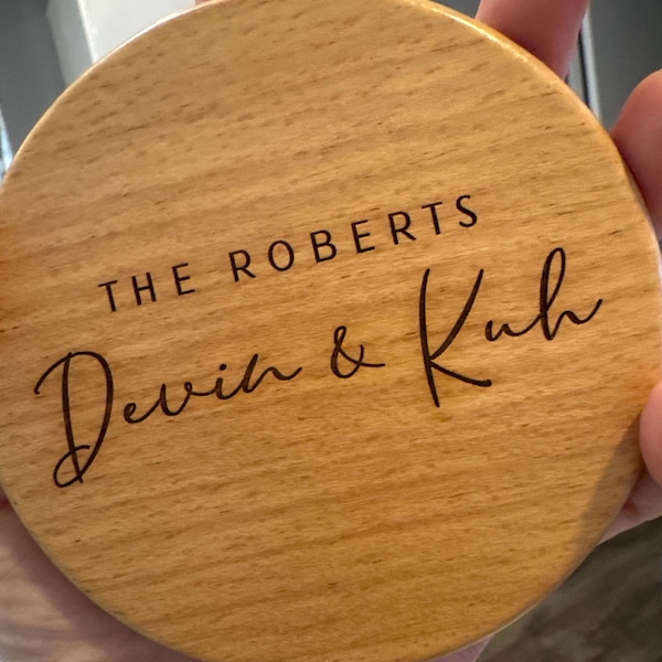 Custom Wooden Personalized Coasters Gift Set for Her | Engraved ...