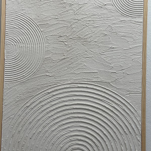 Textured Wall Art Set of 3, Plaster Wall Art, Mid Century Wall Artt ...