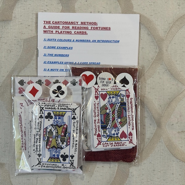 Cartomancy Card Meanings 52 Pages PDF - Etsy