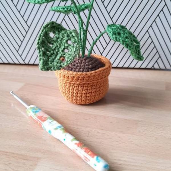 PATTERN: Mini Monstera Crochet Pattern, Monstera Crochet Plant, Plant ...
