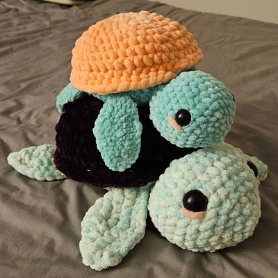 Crochet Turtle Pattern 2 Sizes regular and Jumbo PDF Download Beginner ...