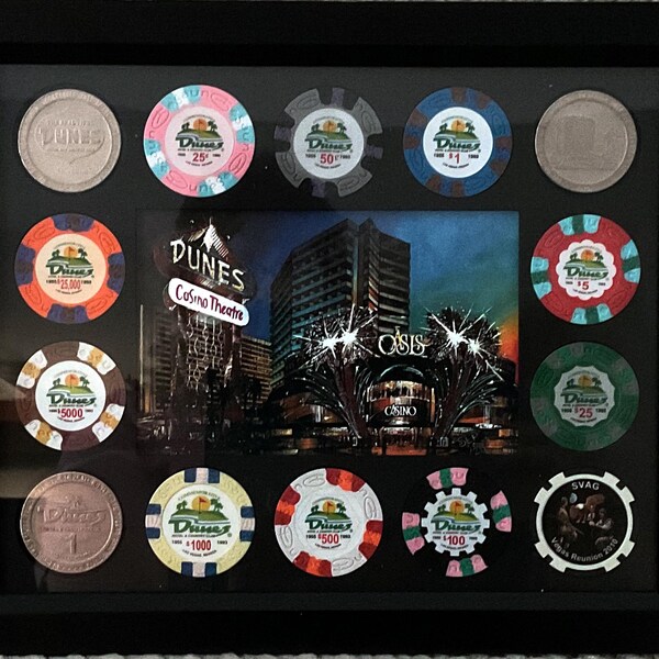Poker Chip Frame Display Las Vegas Insert and Frame Fits 36 Harley ...
