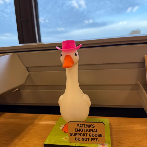 Emotional Support Desk Goose, Customized Sign, Stand for ...