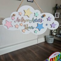 Name Cloud - Nursery - Cloud Sign - Personalised - Children’s Bedroom ...