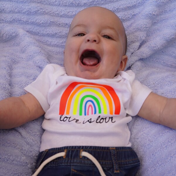 Custom Gay Pride Onesie® | Rainbow Onesie® | LGBTQ Infant Bodysuit - Etsy