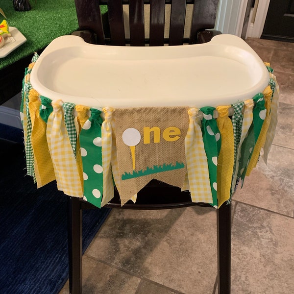 GOLF Fabric Highchair Banner, Master's Party, 1st Birthday High Chair ...